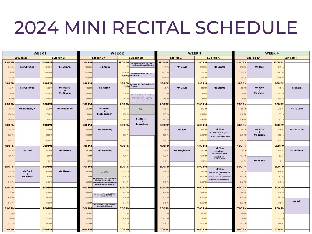 Mini Recitals | Orrett Music Academy
