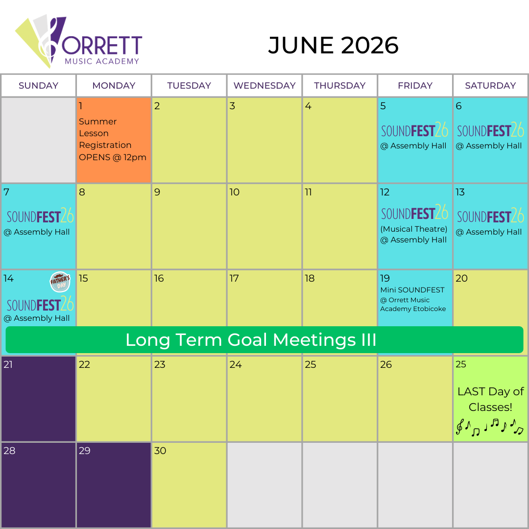 June 2026 Calendar | Orrett Music Academy